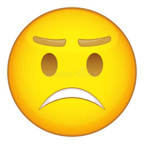Icono Enojado Del Emoticon Estilo De La Historieta Stock De