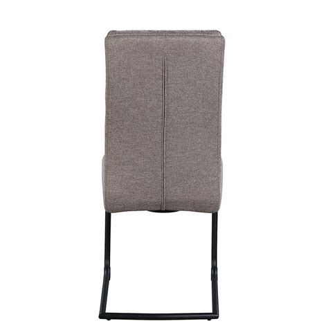 Schwingstühle Aus Braunem Strukturstoff Mit Schwarzem Metallgestell