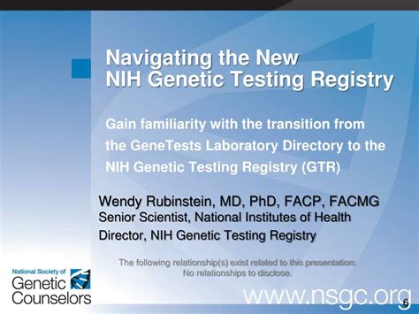Ppt Navigating The New Nih Genetic Testing Registry Powerpoint