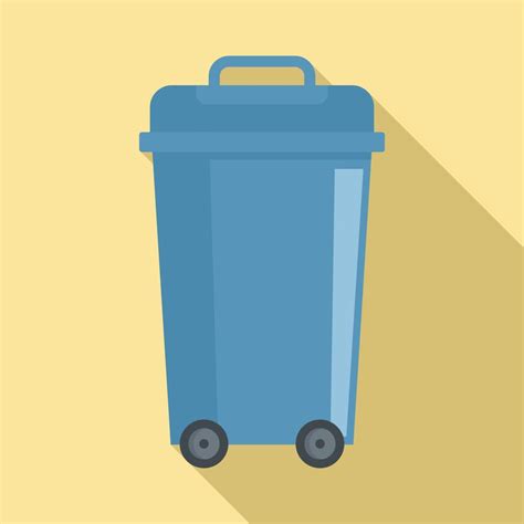 Plastic Garbage Bin Icon Flat Style 14613665 Vector Art At Vecteezy