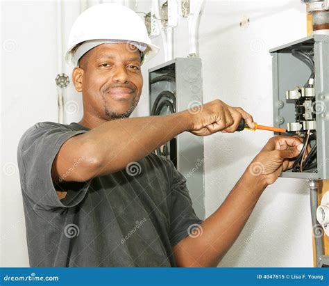 Handsome Electrician Stock Image Image Of Person Panel 4047615