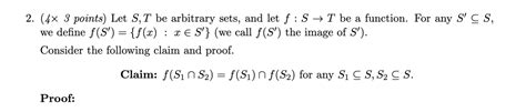 Solved 4×3 Points Let St Be Arbitrary Sets And Let