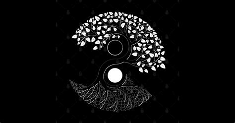 Yin Yang Tree Of Life Yin Yang Tree Sticker TeePublic