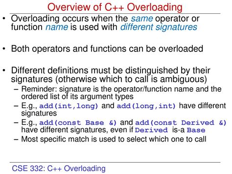 overview of c overloading ppt download