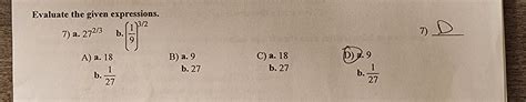 solved evaluate the given expressions please let me know if