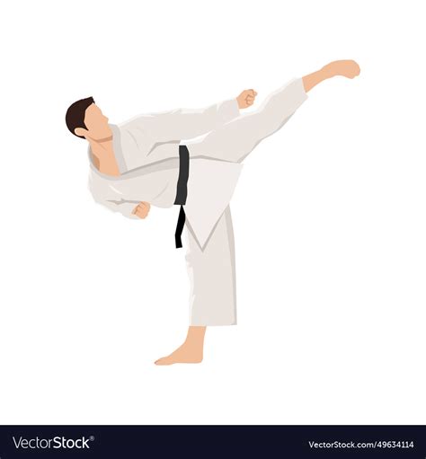 Karate Kick Martial Arts Inscription Royalty Free Vector