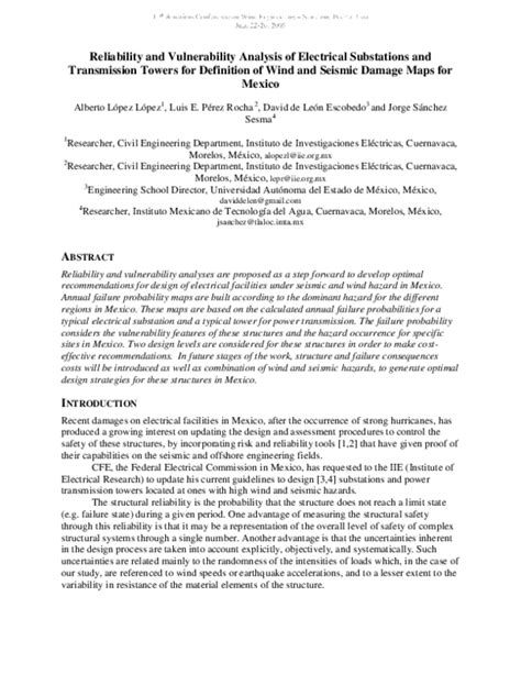 Pdf Reliability And Vulnerability Analysis Of Electrical Substations