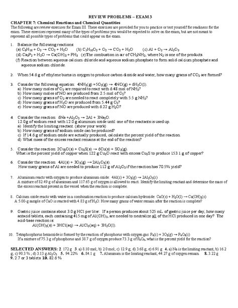 Review Problems Chapter 7 Review Problems Exam 3 Chapter 7