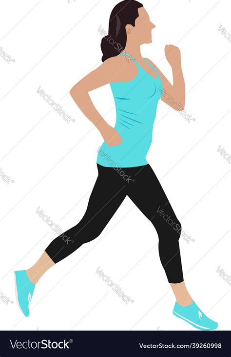 Woman Running Royalty Free Vector Image Vectorstock