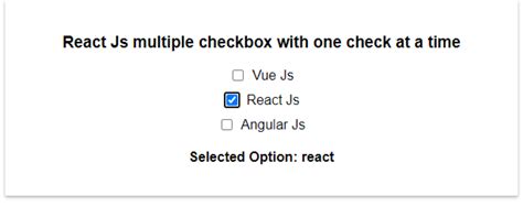 Select Only One Checkbox From Multiple Checkboxes In React Js Printable Forms Free Online