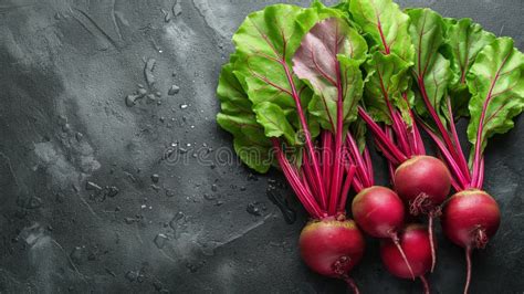 Fresh Beetroot On The Black Backgrounds Top View Organic Beetroot