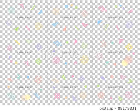 カラフルな手書き風の幾何学模様アイコンのフレームセットのイラスト素材 89179831 PIXTA