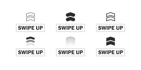 Swipe Up Icons Slide Signs Conceptual Swipe Symbols Scrolling Slide