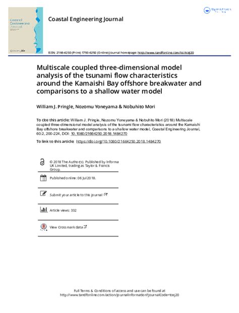 Pdf Multiscale Coupled Three Dimensional Model Analysis Of The Tsunami Flow Characteristics