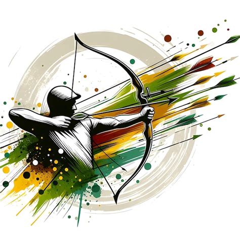 Archery Target With Dynamic Arrows And Explosive Color Splashes