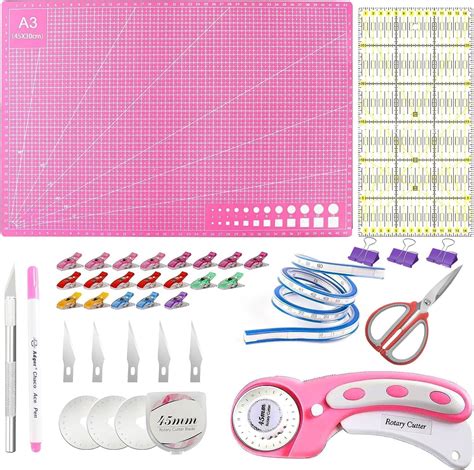 Rotary Cutter Set 38pcs 45mm Rotary Fabric Cutter Wheel Set Fabric