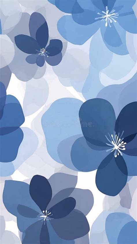floral pattern the flowers are blue and white and overlap each other