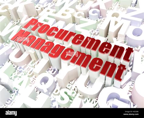 Business Concept Procurement Management On Alphabet Background Stock