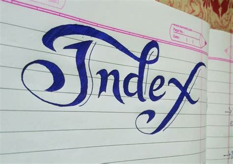 Hand Lettering Index Word Art