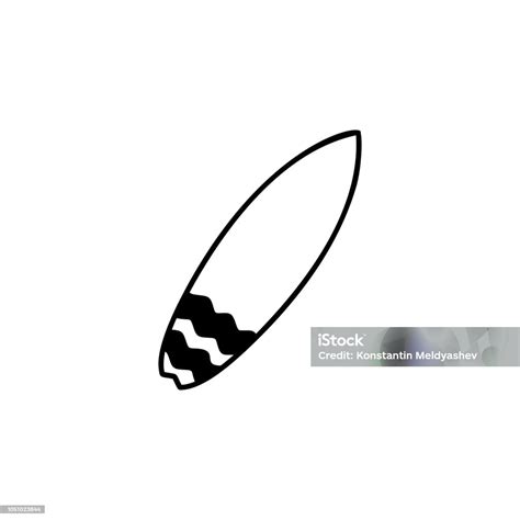 서핑 보드 모양 아이콘입니다 Ui와 Ux 웹사이트 또는 모바일 응용 프로그램에 대 한 간단한 벡터 서핑보드에 대한 스톡 벡터