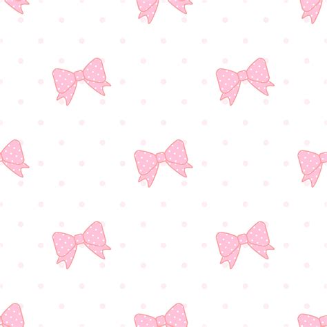 Cute Pink Bow Seamless Pattern With Pastel Pink Dots On White Background 27713210 Vector Art At