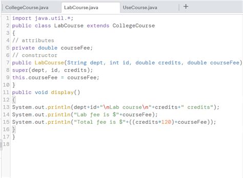 solved instructions create a class named collegecourse that
