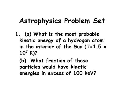 Solved Problems On Astrophysics Assignment 1 Ch 374 Docsity