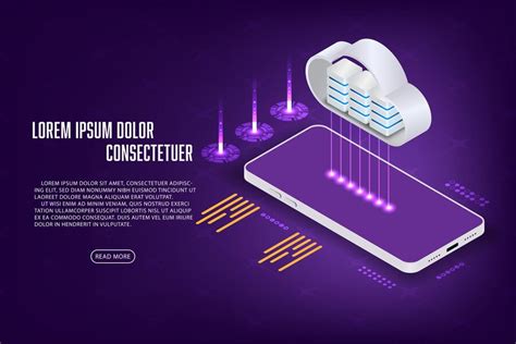 Premium Vector Vector Isometric Mobile User Login Security Transfer Data With Clouud