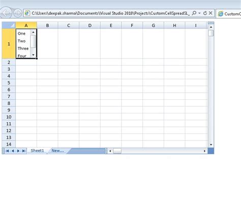 how to host silverlight listbox control in spread cell