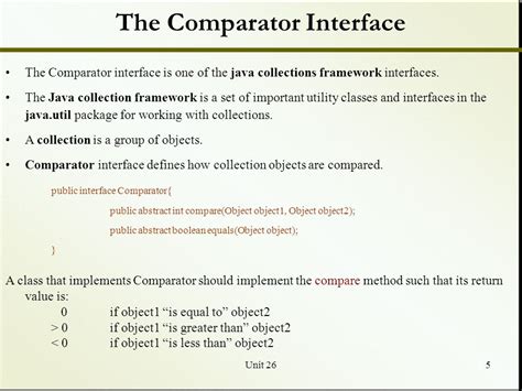 Unit 261 Introduction To Searching And Sorting Comparable Interface