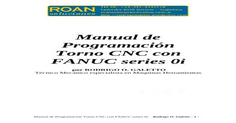 Pdf Manual De Programación Torno Cnc Con Fanuc Series 0i Dokumen Tips