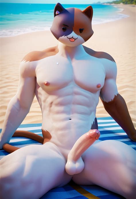 Rule 34 Abs Ai Generated Beach Beach Towel Dick Eyebrows Feline