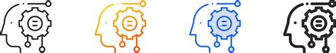 Artificial Intelligence Iconthin Linear Gradient Vector Image