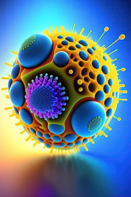 Premium Photo Virus Abstract Microbe On Blue Background