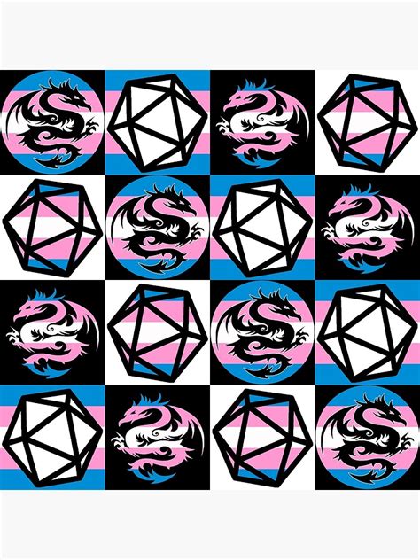 Transgender Pride Flag D20 Dice And Dragons Poster For Sale By Design