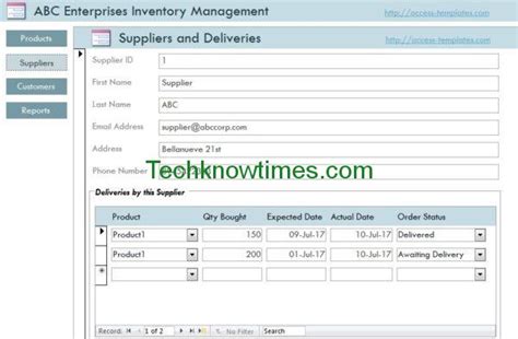 Access Database Templates For Inventory Management And Tracking System