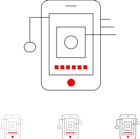 Mobile Cell Hardware Network Bold And Thin Black Line Icon Set 19119086