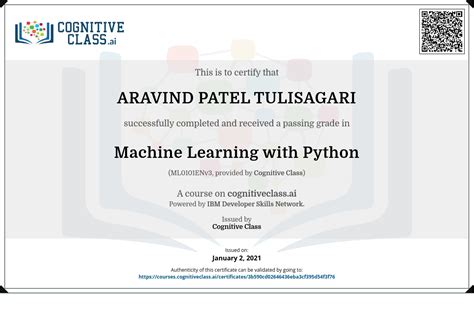 Cognitive Class Ml Env Certificate Cognitive Class