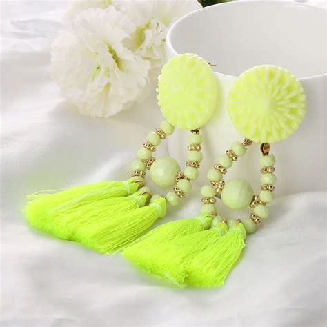 1 Pair Fashion Vintage Bohemian Earrings Women Long Tassel Fringe Boho