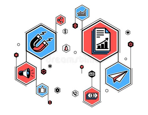 Marketing Theme Vector Outline Illustration Advertising Business