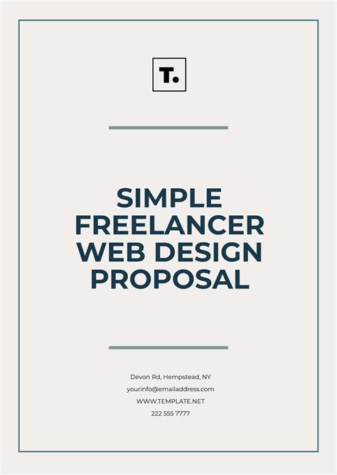 Free Simple Freelancer Web Design Proposal Template To Edit Online