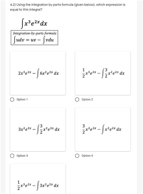Solved Using The Integration By Parts Formula Given Chegg Com