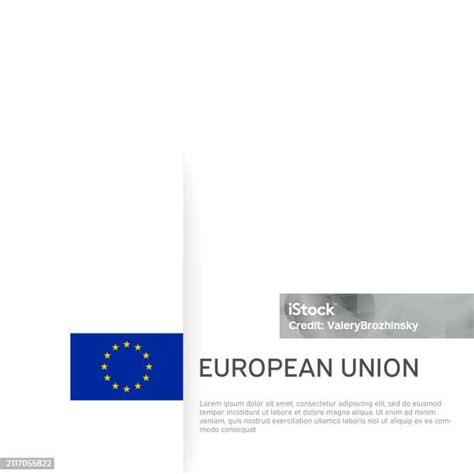 유럽 연합 깃발 배경입니다 국가 애국 Eu 배너 표지 흰색 배경에 Eu 플래그가 있는 문서 템플릿입니다 내셔널 포스터 비즈니스 소책자 벡터 일러스트 레이 션 심플 한 디자인