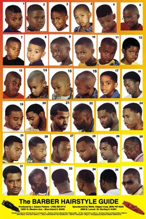 Black Men Haircuts Styles Chart