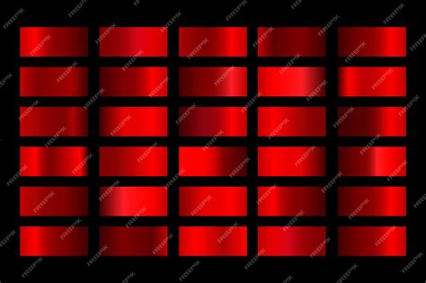 Gradientes Conjunto De Gradientes Metálicos De Color Rojo Vector Premium