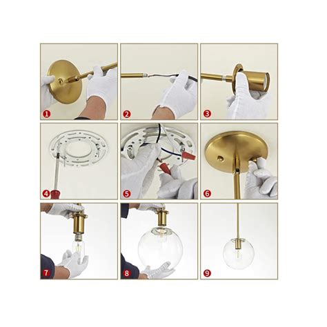 Brass Gold Pendant Light Round Bubble Glass Light52 Led Lighting