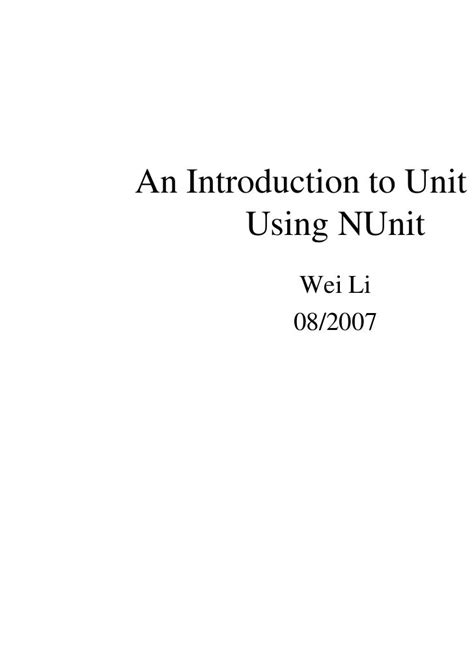 Unit Testing Using Nunit Training Elearning Classes