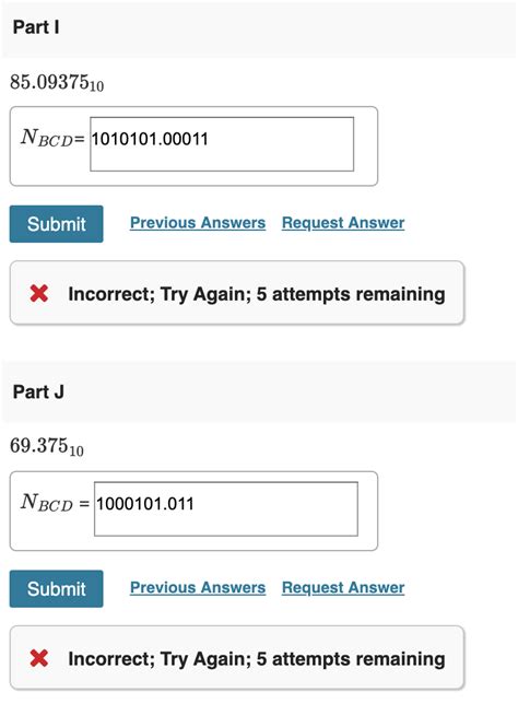 Solved Express The Following Decimal Numbers In Binary Form