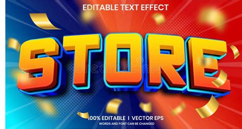 Store 3d Vector Text Effect With Modern Style Design Stock Vector Illustration Of Marketing