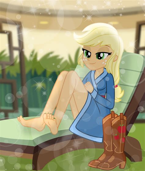 #3361238 - safe, artist:emeraldblast63, applejack, human, equestria girls, g4, barefoot, boots ...
